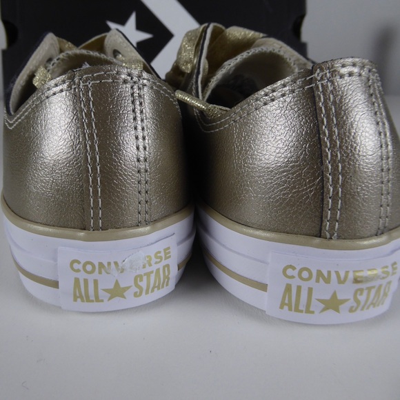 Converse | Shoes | Converse Ctas Metallic Gold Big Eyelet Ox Sneakers ...